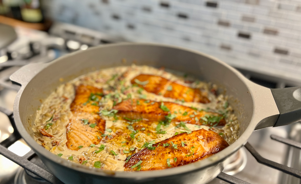 Creamy Sun-dried Tomato, Salmon Orzo – Fustini's Oils & Vinegars