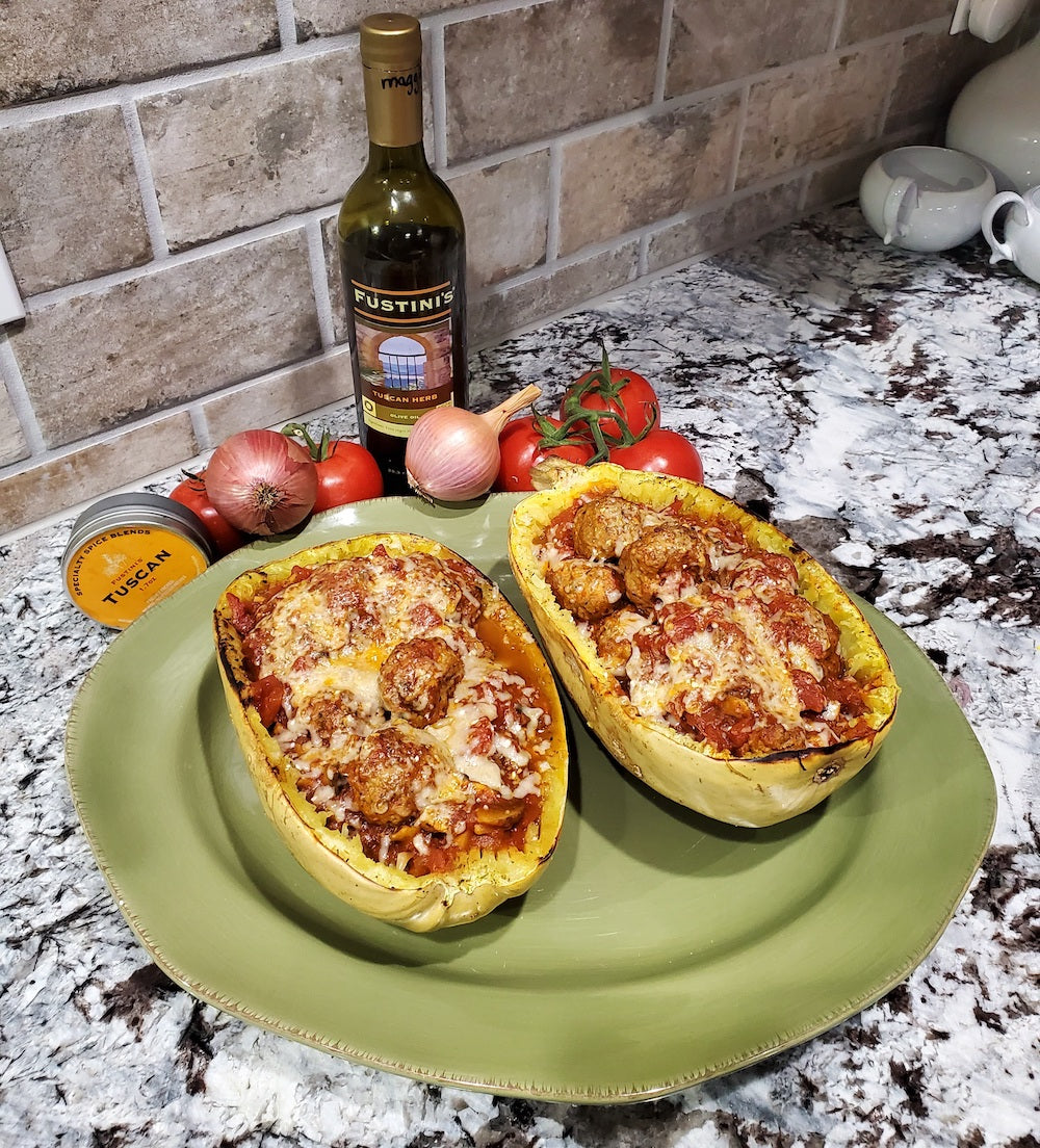 Meatball Stuffed Spaghetti Squash – Fustini's Oils & Vinegars